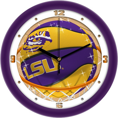 LSU Tigers Slam Dunk Wall Clock - Sports Unlimited