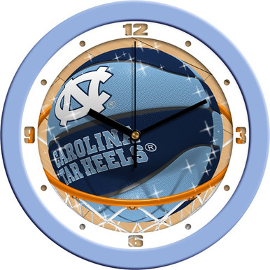 North Carolina Tar Heels Slam Dunk Wall Clock - Sports Unlimited