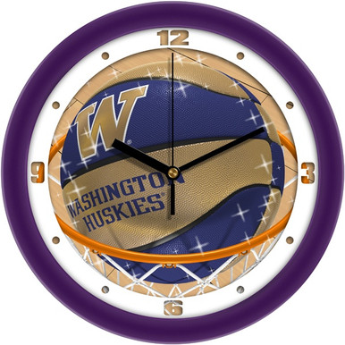 Washington Huskies Slam Dunk Wall Clock - Sports Unlimited