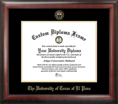 UTEP Miners Gold Embossed Diploma Frame - Sports Unlimited