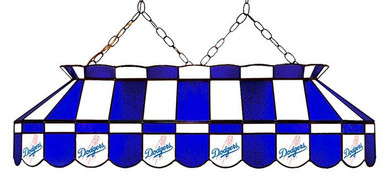 Los Angeles Dodgers MLB Team 40" Rectangular Stained Glass Shade