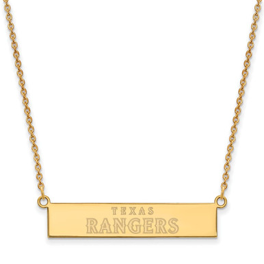 Texas Rangers Logo Art Sterling Silver Gold Plated Bar Necklace ...