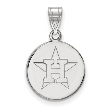 Houston Astros Sterling Silver Medium Disc Pendant - Sports Unlimited