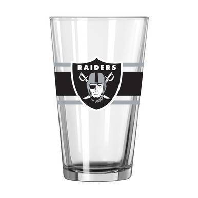 Las Vegas Raiders 16 oz. Stripe Pint Glass - Sports Unlimited
