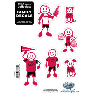 Arkansas Razorbacks Small Family Decal Set - Sports Unlimited