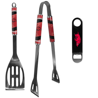 Arkansas Razorbacks 2 Piece BBQ Set and Bottle Opener - Sports Unlimited