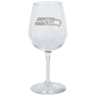 Seattle Seahawks 12.75 oz. Etched Stemmed Wine Glass - Sports Unlimited