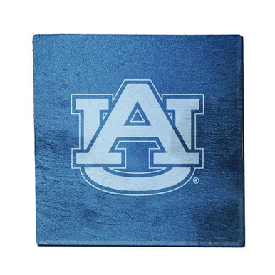Auburn Tigers 4-Piece Slate Coaster Set in Wood Caddy - Sports Unlimited