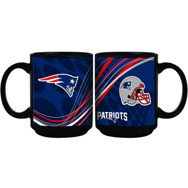 New England Patriots 15 oz. Black Dynamic Mug - Sports Unlimited