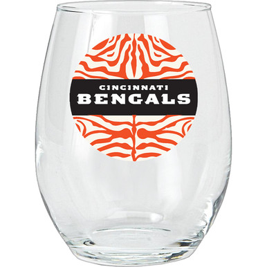 Cincinnati Bengals 15 oz. Stemless Wine Glass - Sports Unlimited