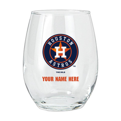 Houston Astros Personalized 15 oz. Stemless Wine Glass - Sports Unlimited