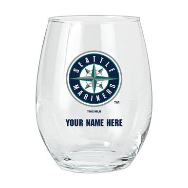 Seattle Mariners Personalized 15 oz. Stemless Wine Glass - Sports Unlimited