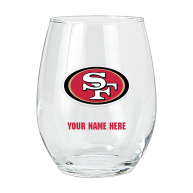 San Francisco 49ers Personalized 15 oz. Stemless Wine Glass - Sports ...