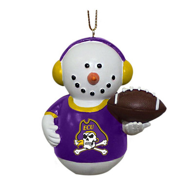 East Carolina Pirates Snowman with Earmuff Ornament - Sports Unlimited