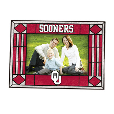 Oklahoma Sooners Art Glass Horizontal Picture Frame - Sports Unlimited