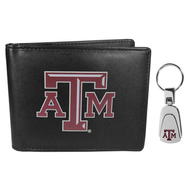 Texas A&M Aggies Bi-fold Wallet & Steel Key Chain - Sports Unlimited