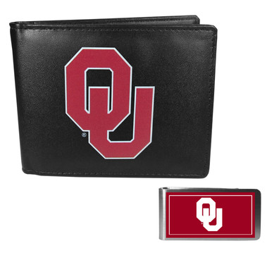Oklahoma Sooners Bi-fold Wallet & Color Money Clip - Sports Unlimited