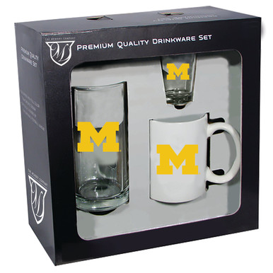 Michigan Wolverines 3 Piece Drinkware Gift Set - Sports Unlimited