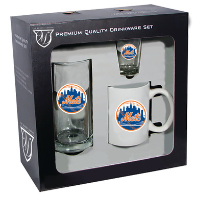 New York Mets 3 Piece Drinkware Gift Set - Sports Unlimited