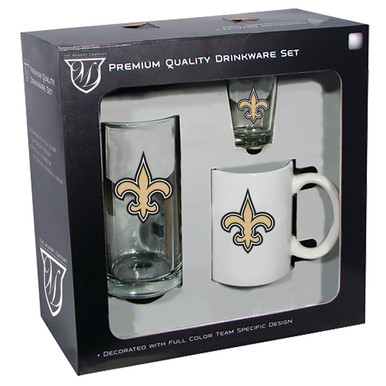New Orleans Saints 3 Piece Drinkware Gift Set - Sports Unlimited