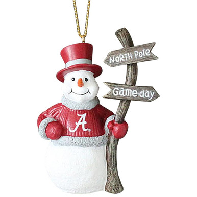 Alabama Crimson Tide Snowman with Direction Post Ornament - Sports ...