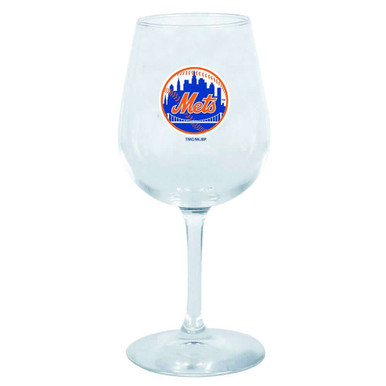 New York Mets 12.75 oz. Stemmed Wine Glass - Sports Unlimited