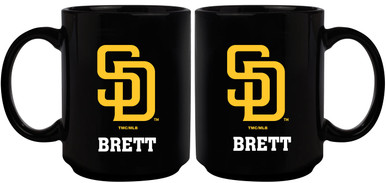 San Diego Padres Personalized 15 oz. Black Mug - Sports Unlimited