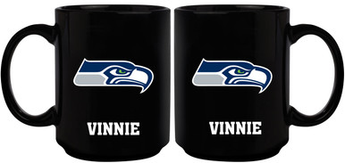 Seattle Seahawks Personalized 15 oz. Black Mug - Sports Unlimited