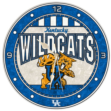 Kentucky Wildcats 12"" Art Glass Wall Clock - Sports Unlimited