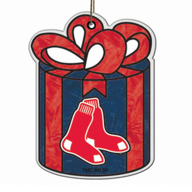 Boston Red Sox Art Glass Gift Box Ornament - Sports Unlimited