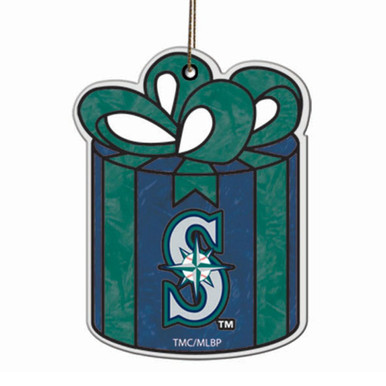 Seattle Mariners Art Glass Gift Box Ornament - Sports Unlimited