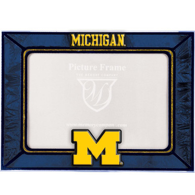 Michigan Wolverines Art Glass Horizontal Picture Frame - Sports Unlimited