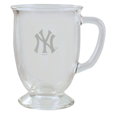 New York Yankees 16 oz. Etched Glass Cafe Mug - Sports Unlimited