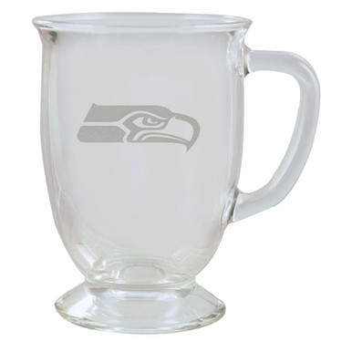 Seattle Seahawks 16 oz. Etched Glass Cafe Mug - Sports Unlimited