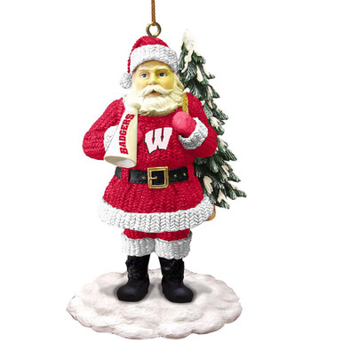 Wisconsin Badgers Santa with Megaphone Ornament - Sports Unlimited