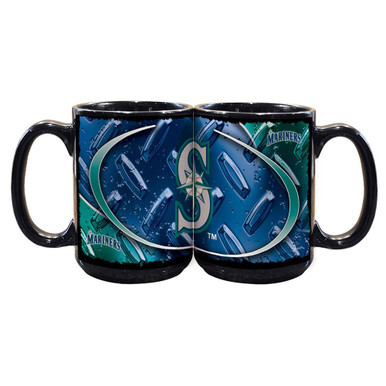 Seattle Mariners 15 oz. Black Diamond Plate Mug - Sports Unlimited