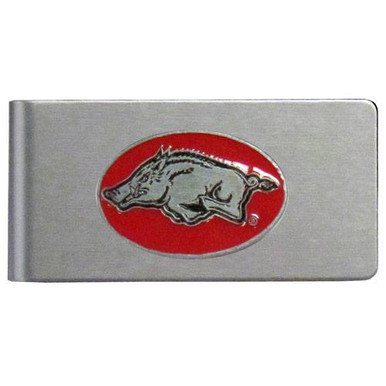 Arkansas Razorbacks Brushed Metal Money Clip - Sports Unlimited
