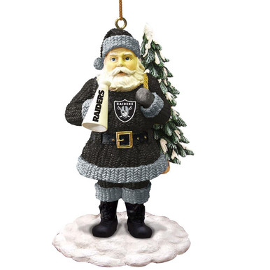 Las Vegas Raiders Santa with Megaphone Ornament - Sports Unlimited