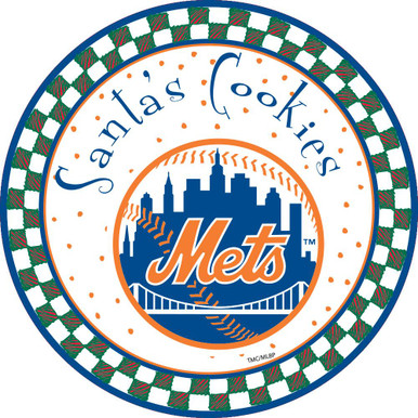New York Mets Santa Cookie Plate - Sports Unlimited