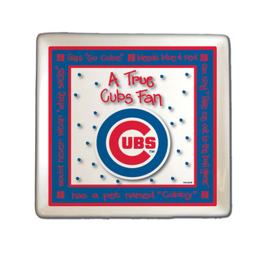 Chicago Cubs Ceramic True Fan Square Plate - Sports Unlimited