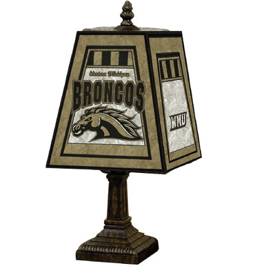 Western Michigan Broncos 14"" Art Glass Table Lamp - Sports Unlimited