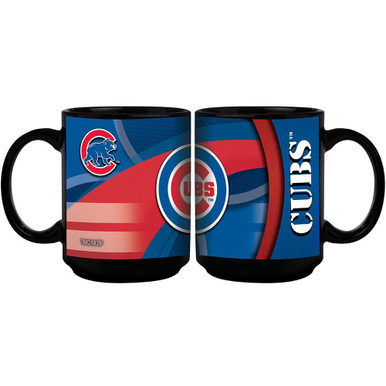 Chicago Cubs 15 oz. Black Carbon Fiber Mug - Sports Unlimited
