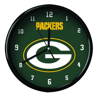 Green Bay Packers NFL Black Rim Clock - Sports Unlimited