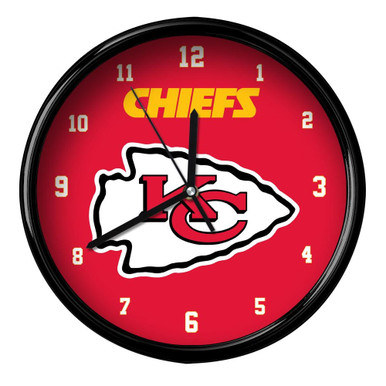 Kansas City Chiefs NFL Black Rim Clock - Sports Unlimited