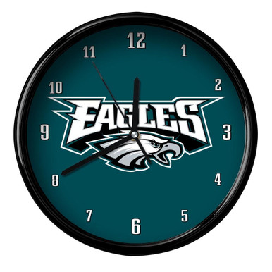 Philadelphia Eagles NFL Black Rim Clock - Sports Unlimited