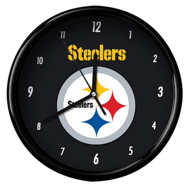 Pittsburgh Steelers NFL Black Rim Clock - Sports Unlimited