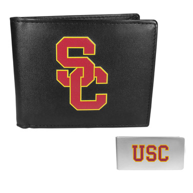 USC Trojans Leather Bi-fold Wallet & Money Clip - Sports Unlimited