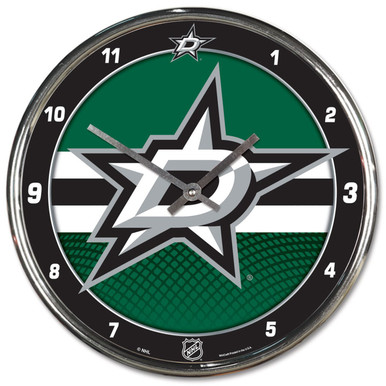 Dallas Stars Round Chrome Wall Clock - Sports Unlimited