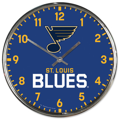 St. Louis Blues Round Chrome Wall Clock - Sports Unlimited