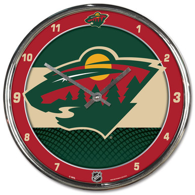Minnesota Wild Round Chrome Wall Clock - Sports Unlimited